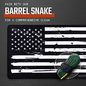 Ultimate Rifle Build Gun Cleaning Mat - Non-Slip Pad with Distressed US Flag Design for Gun Cleaning Supplies- Large (28x16”)