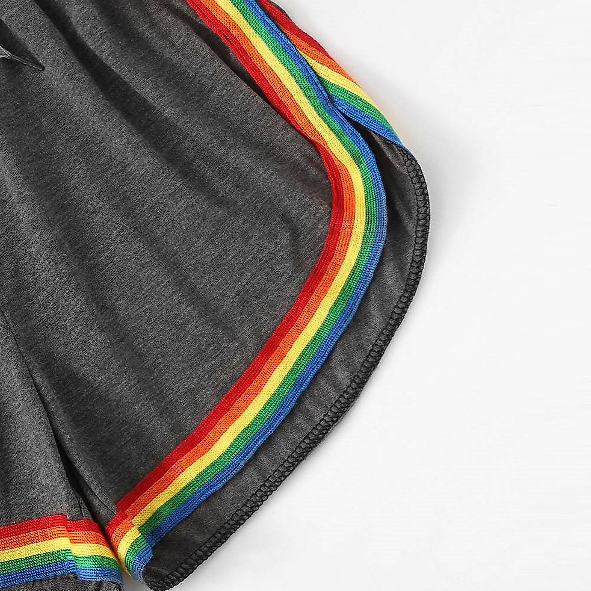 Shakumy Women Rainbow Elastic Waist Workout Yoga Shorts Casual Summer Bowknot Plus Size Running Athletic Shorts Hot Pants