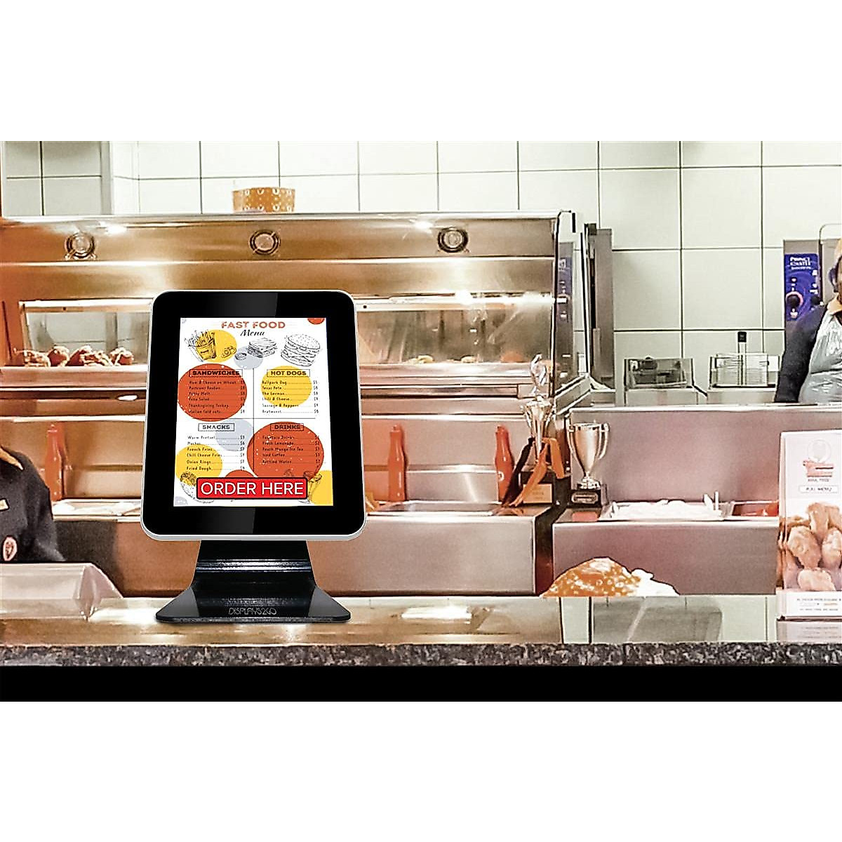 Displays2go Interactive Touch Tabletop Signage, Android 7.1 OS – Black (DGCTDSTCH15BK)