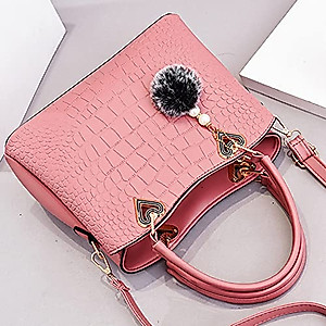JHVYF Women Purses Handbags Fashion Ladies PU Leather Top Handle Satchel Shoulder Tote Bags #C Pink