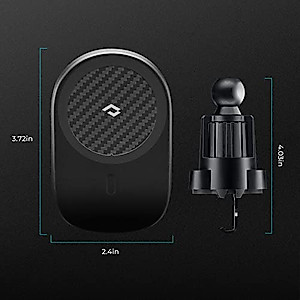 PITAKA Magnetic Car Phone Holder Mount for iPhone 14/13 Series & MagEZ Case 2 for Galaxy S22 Series [MagEZ Car Mount Lite] Compatible with MagSafe (Non-Charging Version) - Air Vent