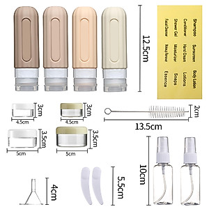 Mrsdry 16 Pack Travel Bottles Set for Toiletries, Leakproof Travel Containers for Toiletries TSA Approved Silicone Travel Accessories Squeezable Refillable 3oz for Shampoo Conditioner Lotion