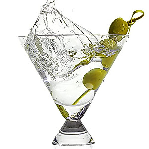 Stemless Martini Glasses Set of 4 (7.5 oz) – Cocktail Glasses for Any Drink – Luxury Party Hosting Margarita Glasses – Hand-Blown Crystal Martini Glasses – Elegant Home Glassware