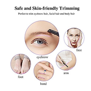 Electric Eyebrow Trimmer Eyebrow Hair Remover Portable Eyebrow Epilator with Two Eyebrow Combs Stainless Steel Blade for Women and Men