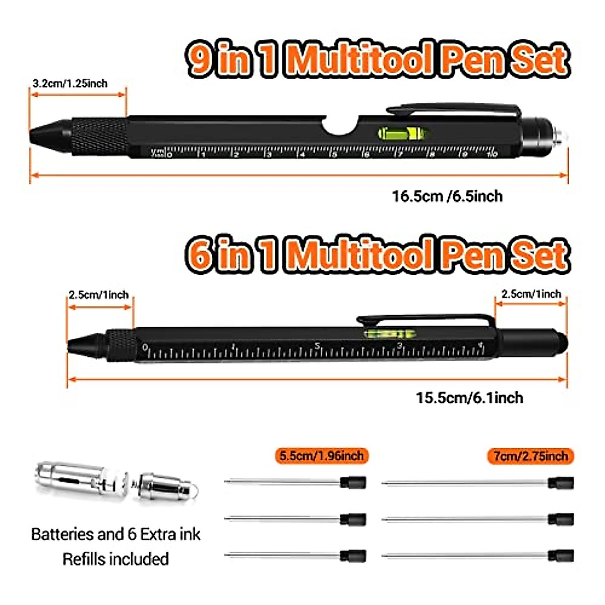 Gifts for Men, 9 in 1 Multitool Pen Set and 18 in 1 Snowflake Multitool, Gifts for Men Who Have Everything