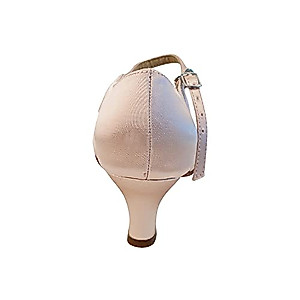 Very Fine Dancesport Shoes - Ladies Waltz, Tango, Foxtrot Ballroom Dance Shoes - S9137-2" Heel & Heel Protector (Flesh Satin, Size 7)