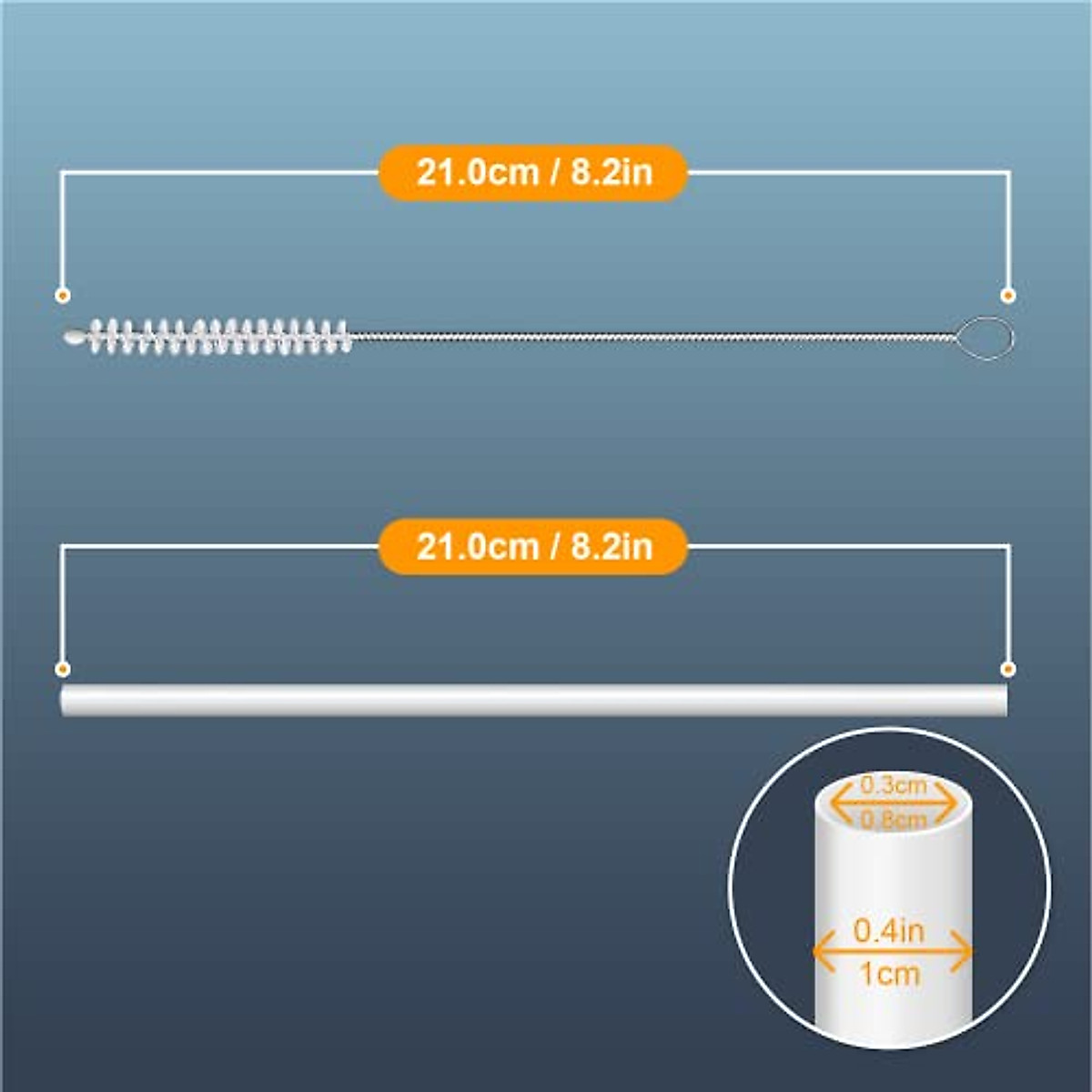 MLKSI 8pcs Replacement Straws for Owala FreeSip 24oz & 32oz, Reusable Plastic Straws with Cleaning Brush for Owala Flip Insulated Stainless Steel Water Bottle 24 oz