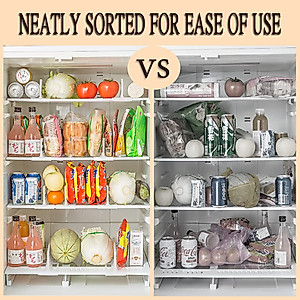 16Pcs Fridge Divider set, 8 Bigger Refrigerator Dividers for Glass Shelves in Freezer Cupboard Cabinet Drawer, with 8 Smaller Adjustable Fridge Dividers for Fridge Door Organizer Grid Separator.