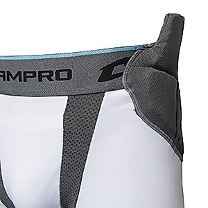 CHAMPRO Adult Tri-Flex 5-Pad Integrated Girdle WHITE , GREY INSET , 2X-Large