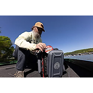 Plano KVD 3700 Signature Series Tackle Bag, Black with Red Accents, Water-Resistant TPE Coated Fabric, Premium Customizable Fishing Storage, Soft Tackle Bag