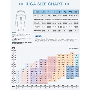 IUGA High Waist Yoga Pants with Pockets, Leggings for Women Tummy Control, Workout Leggings for Women 4 Way Stretch Black