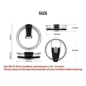 Accfore 4 Pack Replacement Lids for Yeti Tumblers,30 oz Tumbler Lids,Spill Proof Lids for Yeti Tumblers,Tumbler Lid for Yeti Tumbler 30 oz,Tumbler Lids 30 oz Replacement Lid,Black