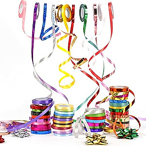 WELTOKE 27 Rolls Curling Ribbon Balloon String Roll Gift Wrapping Ribbon for Wrapping, Crafting, Wedding, Party, Festival, Florist Flower(1/5 " Wide / 27 Colors)