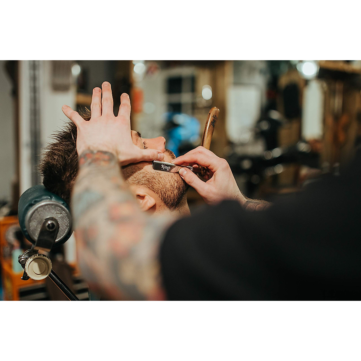 Cut Throat Straight Razor for Men by KING'S CUT THROAT ® - Men’s Cutthroat Shaving Straight Slider – Leather Travel Pouch and Velvet Kit Bag Included – Essential Male Grooming Accessory for Beards