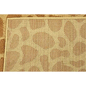 Unique Loom Wildlife Collection Animal Inspired with Giraffe Print Design Area Rug, 3 ft 3 in x 5 ft 3 in, Yellow/Light Brown