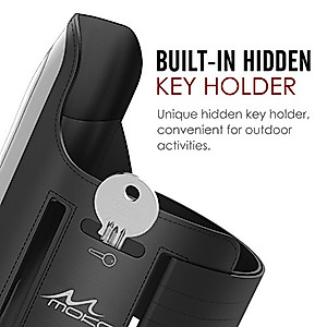 MoKo Phone Armband, Water Resistant Running Cell Phone Armband with Key Holder Adjustable Band Compitable with iPhone 11 Pro, X, Xs, 8, 7, 6, 6s, 5s, 5c, SE, 5, 4S,4 for Walking Fitness, Black
