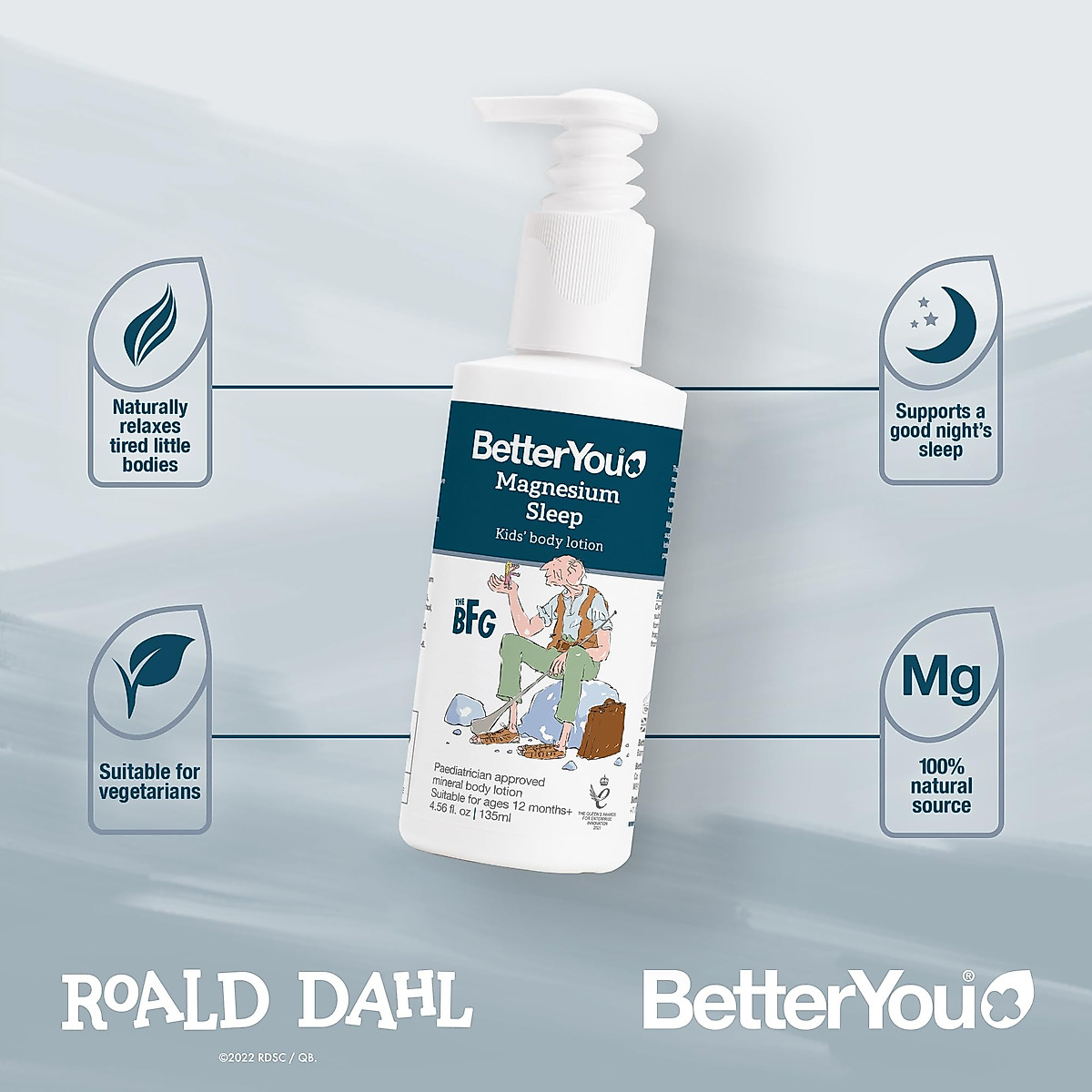 BetterYou Magnesium Sleep Body Lotion - Relaxing Kids Body Lotion - Magnesium Cream WIth Lavender And Chamomile - For Children One And Up - 4.56 oz