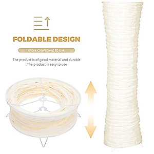 OSALADI Floor Light Shade Modern Vertical Paper Lamp Shade Nordic Lamp Shade Replacement Floor Light Cover for Home, Beige