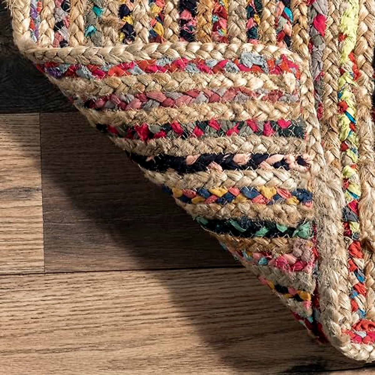 nuLOOM Aleen Bohemian Cotton/Jute Area Rug, 4x6, Multi