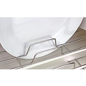 Neat-O Stylish Sturdy Stainless Steel Metal Wire Medium Dish Drainer Drying Rack (Stainless Steel, Chrome)