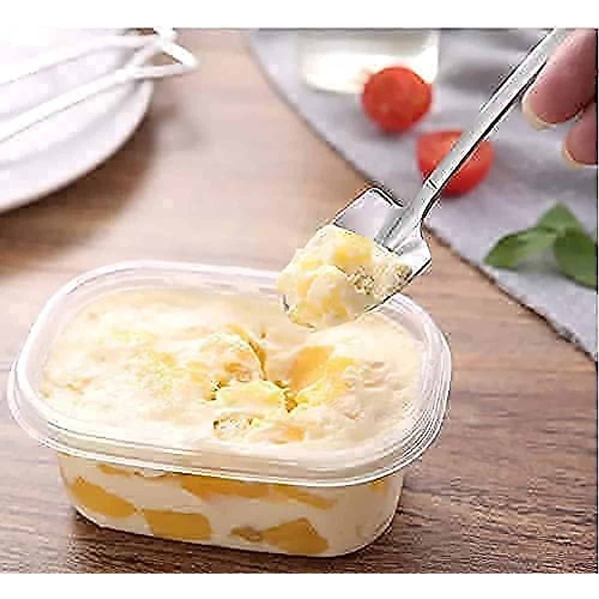 coffee spoon dessert spoon,tea spoon,portable soup spoon,ice cream scoop,yogurt spoon cake spoon,silverware stirring mini gift bag,stainless steel shovel fruit spoon 2 piece