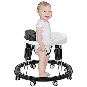 The Foldable Baby Walker, Suitable for 66-80cm Height Wheeled Baby boy and Girl Walker, Mute Anti-Rollover Baby Walker, Avoid Bicycle Rollover, Foldable Baby Chair