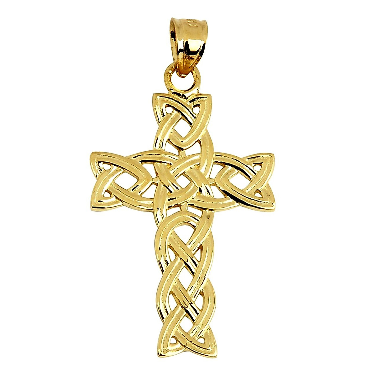 10k Yellow Gold Celtic Trinity Cross Pendant