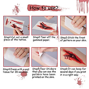 jollylife 13Pieces Halloween Bloody Butcher Costumes Scary Set - Cooking Chef Apron Hat Weapon Knife Tattoo Stickers Zombie Party Accessories Decorations