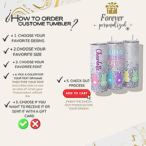 Custom Printed Chillin with my Peeps Easter Tumbler | Personalized Double Wall Insulated Travel Mug | Spring Design with Name (Chillin with my Peeps)