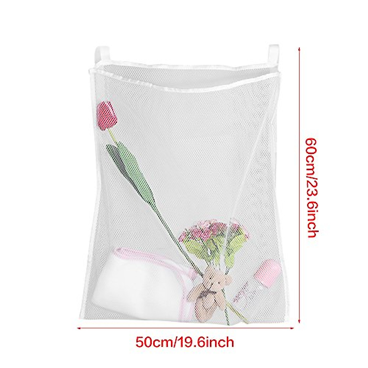 Natudeco Baby Bedside Hanging Storage Bag Hanging Diaper Caddy Organizer Mesh Large Capacity Caddy Organizer Nursery Storage Stacker for Baby Cribs and Toys