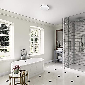 Hunter 90052z Saturn Decorative Bathroom Ventilation Exhaust Fan and Light, 80 CFM, Satin White