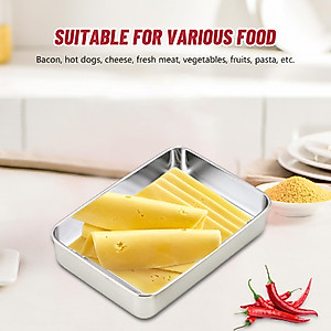 Mchodare 2pcs Deli Meat Containers, Bacon Container for Refrigerator, Stainless Steel Airtight Deli Meat Storage Lunch Meat Container for Refrigerator Fridge Organizers and Storage, HGI0116-L