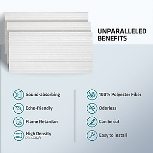 UMIACOUSTICS 6 Packs Acoustic Panel,48 x 24 x 0.4 Inches Sound Absorbing Door Panel,Decorative Wall Panels Equidistant Slot for Room,Home Theater,Studio