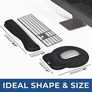 Everlasting Comfort Mouse Pad with Wrist Support - Includes Keyboard Wrist Rest - Ergonomic Memory Foam Desk Cushion for Carpal Tunnel - Computer, Laptop, Typing and Gaming Accessories