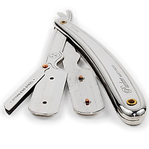 Parker Men’s SR1 Stainless Steel Straight Edge Razor With 5 Parker Platinum Blades