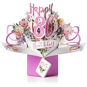 Happy 80th Birthday Pop-Up Greeting Card Original Second Nature 3D Pop Up Cards