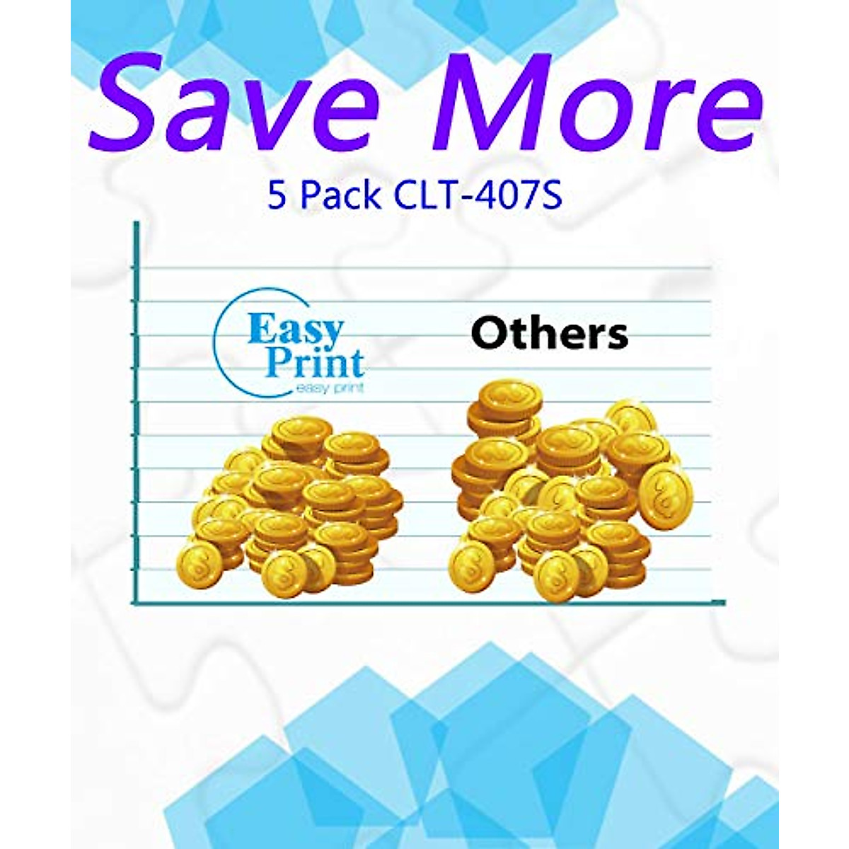 EASYPRINT (1xSET with Extra BK) Compatible 407S Toner Cartridge CLT-407S Used for Samsung CLP-325 CLP-320 CLX-3285 CLX-3185 Printer, (2xBK, 1xCyan, 1xMagenta, 1xYellow)