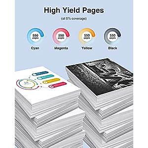 LC203XL Ink Cartridges Compatible for Brother LC203 LC201 High Yield Works with MFC-J880DW MFC-J480DW MFC-J460DW MFC-J4420DW MFC-J485DW MFC-J885DW ( 1 Black, 1 Cyan, 1 Magenta, 1 Yellow, 4 Pack)