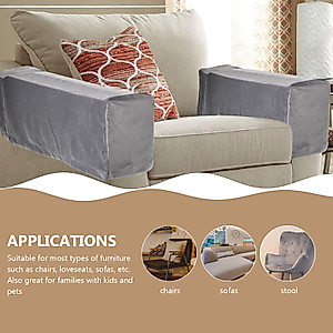 BESPORTBLE Set of 2 Sofa Armrest Covers, Stretch Armchair Covers for The Arms Anti-Slip Chair Arm Covers Protectors Removable for Sofa Chair Recliner Couch Loveseat (Grey)
