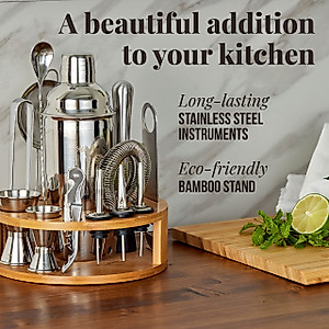 Mixology & Craft Bartender Kit - 15 Piece Set Including Cocktail Shaker and Bar Accessories, Perfect for Drink Mixing at Home, Plus Exclusive Recipe Cards