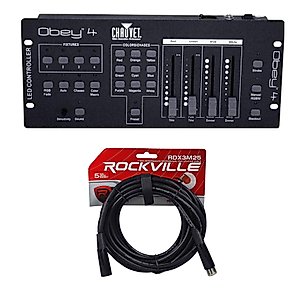 Chauvet Obey 4 DMX-512 LED Wash Light Controller w/3 or 4 Channel Mode+DMX Cable