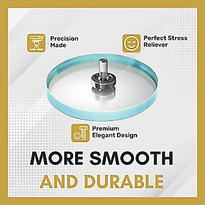 Bruce Charles Designs - Schulte Stainless Steel Metal Spinning Top & Glass Spinning Top Base Starter Set, Mental Focus, Spinning Toy with Glass Top Set, Desk Toys for Office