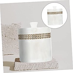 Cabilock Resin Swab Box Storage Boxes with Lids Toothpick Dispenser for Home Candy Jars with Lids Snack Jars Resin Swab Container Swabs Pad Can Cotton Swab Holder Cotton Pad Container 3pcs