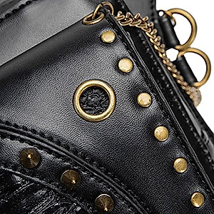 Steampunk Waist Thigh Bag Gothic Victorian Cosplay Backpack Retro Handheld Crossbody Shoulder Bag Vintage Handbags Black