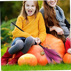NOLITOY Halloween Witch Broom Set of 2, Halloween Plastic Witch Flying Broom, Halloween Costume Accessories for Cosplay Favors, Masquerade (Random Color)