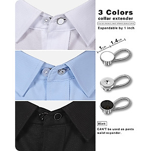Pants Button Extender Shirt Collar Extenders: 8 Pcs Jeans Waist Silicone Extender Button for Mens and Women - 6 Pcs Neck Button Extender Collar Extenders for Mens Dress Shirts