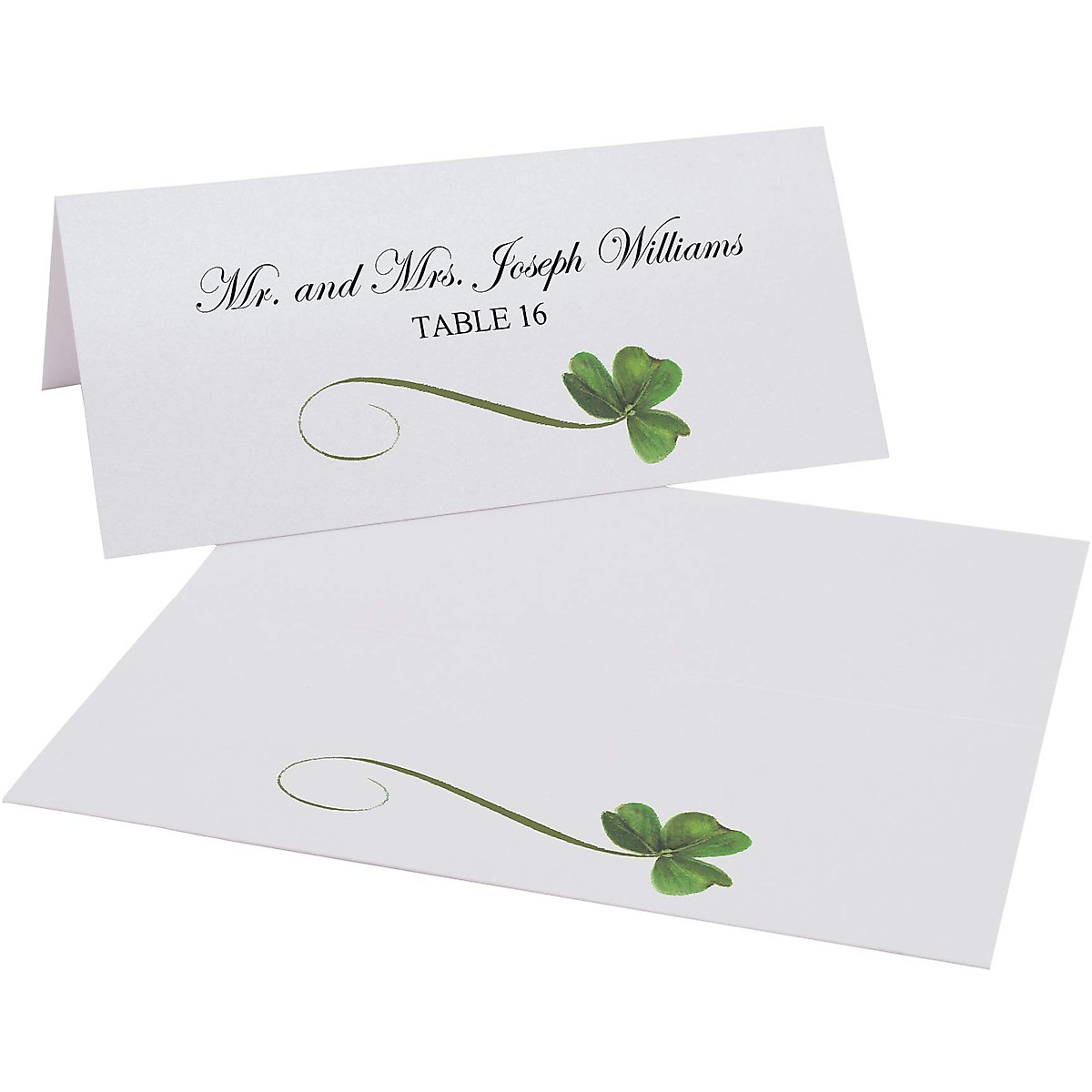 Shamrock Printable Place Cards, Set of 60 (10 Sheets), Laser & Inkjet Printers - Wedding, Party, Dinner, and Special Events - Made in the USA