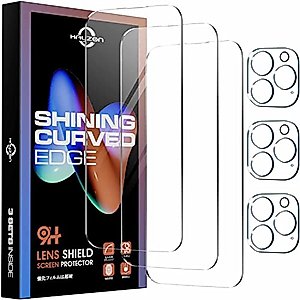 HAYZON [3+3 Pack] iPhone 14 Pro Max (ONLY) Screen Protector with Camera Lens Protector, Sensor Protection, Dynamic Island Compatible, Case Friendly Tempered Glass [9H Hardness] - 6.7 inch