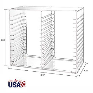 STORi Stackable Clear Plastic CD Organizer with Rubber Feet | Rectangular Jewel Cases Holder Perfect for Office and Theatre Room | Holds up to 30 CD Cases | Made in USA