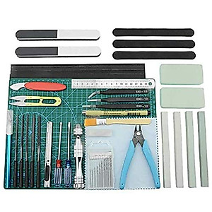 BXQINLENX Professional 38 PCS Gundam Model Tools Kit Modeler Basic Tools Craft Set Hobby Building Tools Kit for Gundam Car Model Building Repairing and Fixing(P)